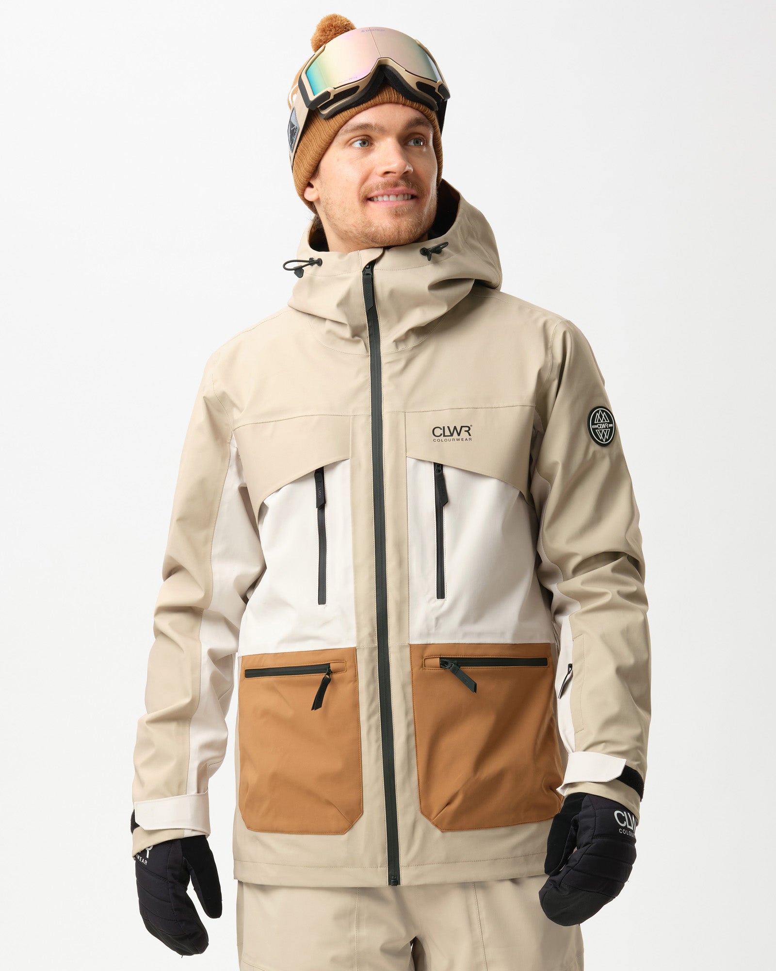 Transfer 3L Jacka Herr – Sand | Teknisk Skid- & Snowboardjacka – Colourwear